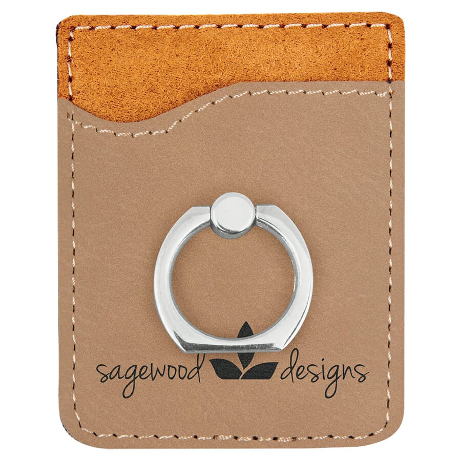 Laserable Leatherette Phone Wallet with Silver Ring - Creekside Wholesale
